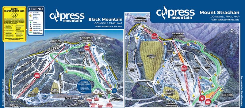 Cypress Mountain Piste Map / Trail Map Cypress Mountain Piste Map / Trail Map