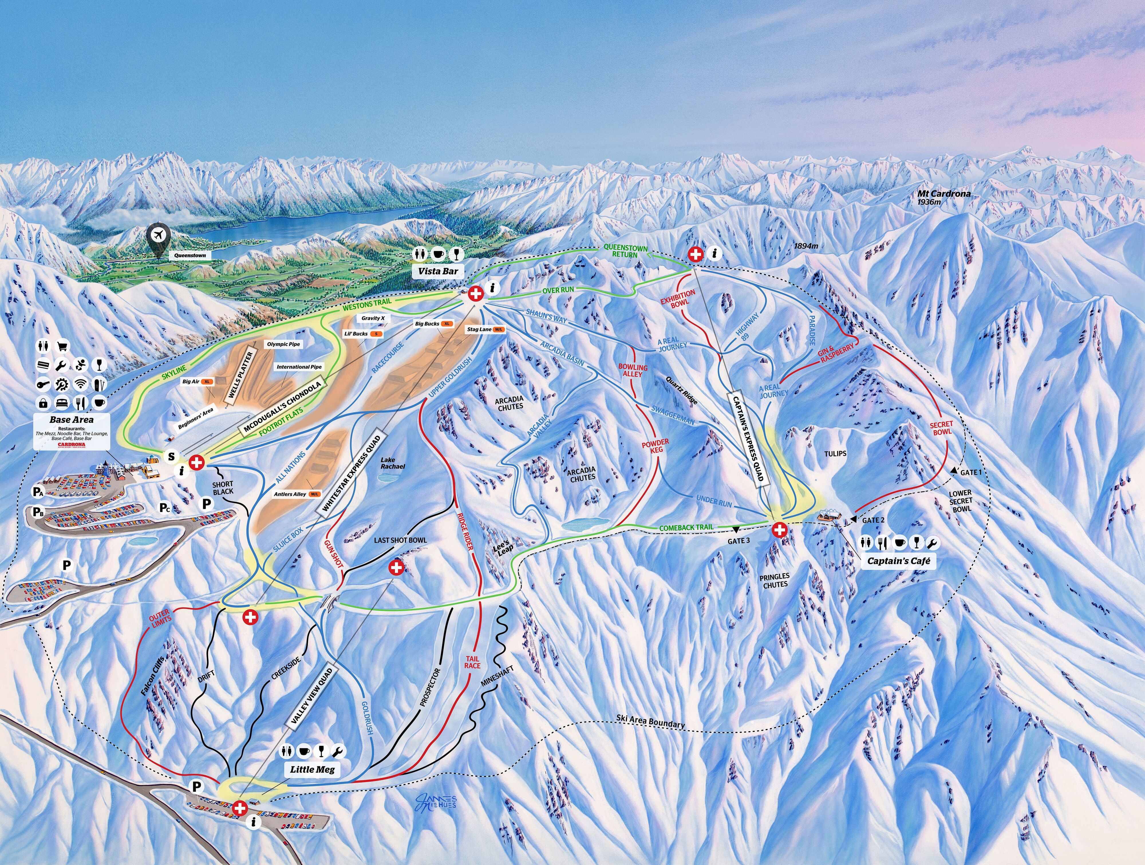 Carona Piste Map / Trail Map
