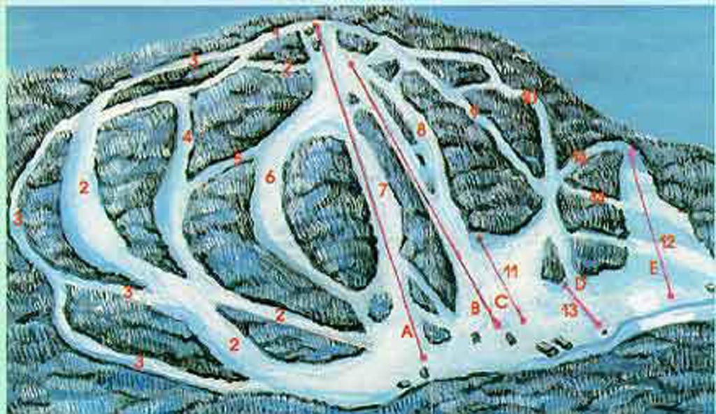 McCauley Mountain Ski Center Piste Map / Trail Map