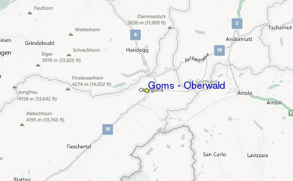 Goms - Oberwald Ski Resort Guide, Location Map & Goms - Oberwald ski ...