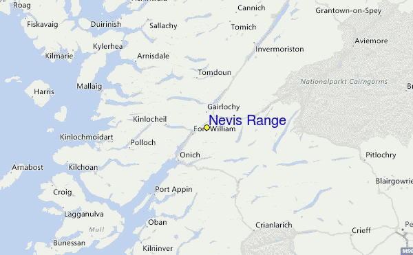 Nevis Range Ski Resort Guide, Location Map & Nevis Range ski holiday accommodation